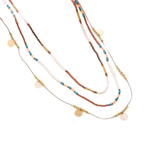 ANXPTIME Bohemian Necklace Multi Strands Neckchain Lightweight Beach ...
