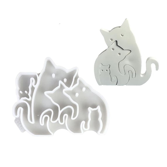 ANXPTIME Cats Family Silicone Mold For Baking And Craft Project Candle ...