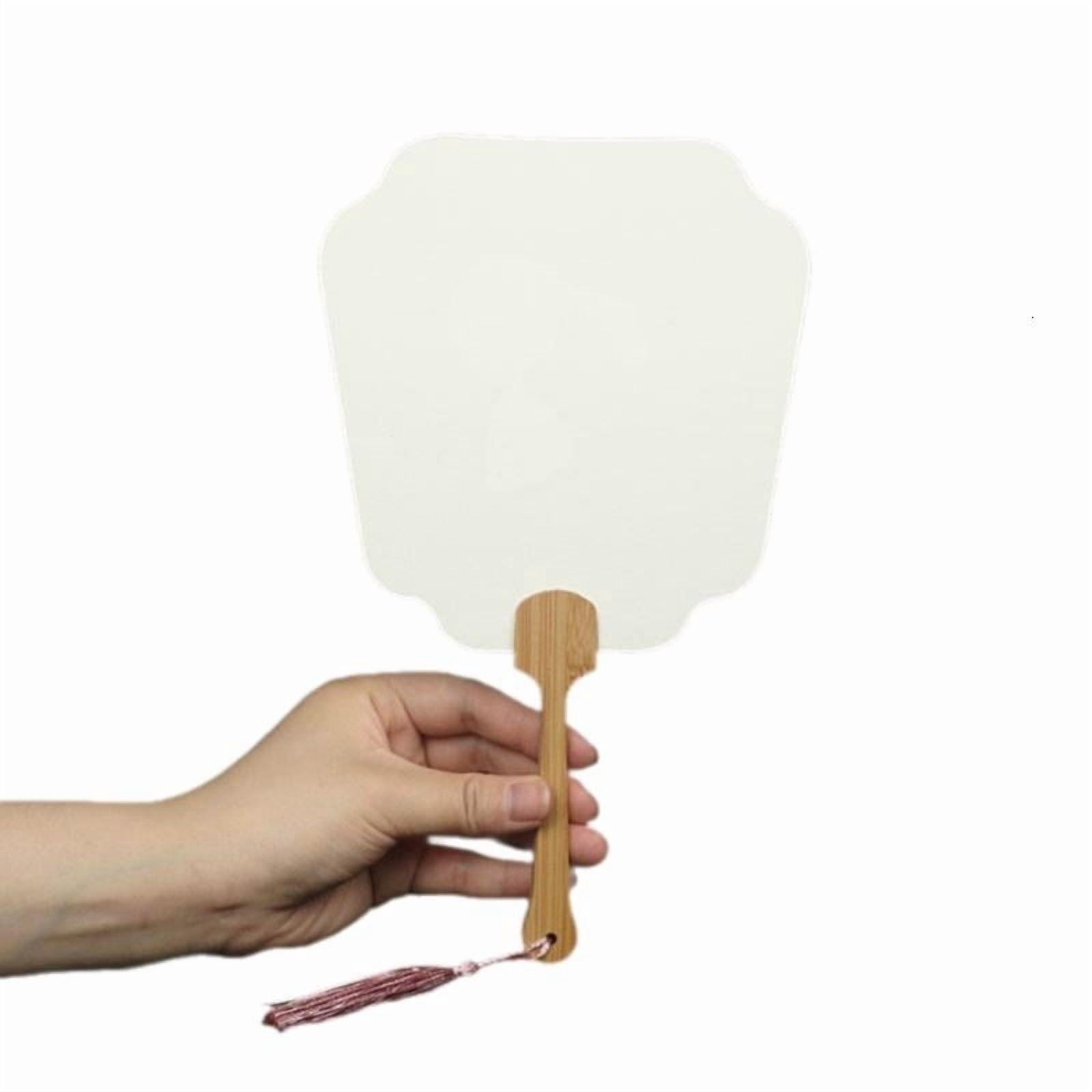 ANXPTIME Chinese Rice Paper Fan White Fan Decorative Graffitis Hand ...