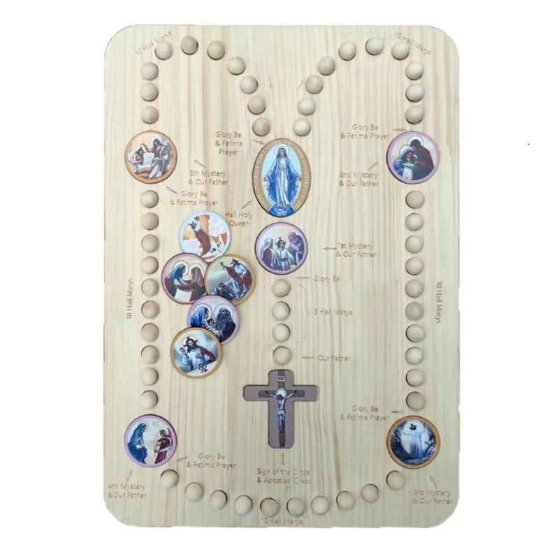 ANXPTIME Colorful Card Holder Convenient Wood Rosary Board Elegant Wood ...