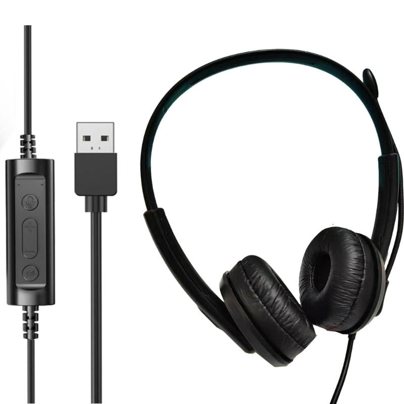 ANXPTIME Computer Headset with Microphone Corded USB Headset for Laptop ...
