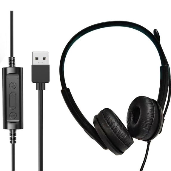 ANXPTIME Computer Headset with Microphone Corded USB Headset for Laptop ...