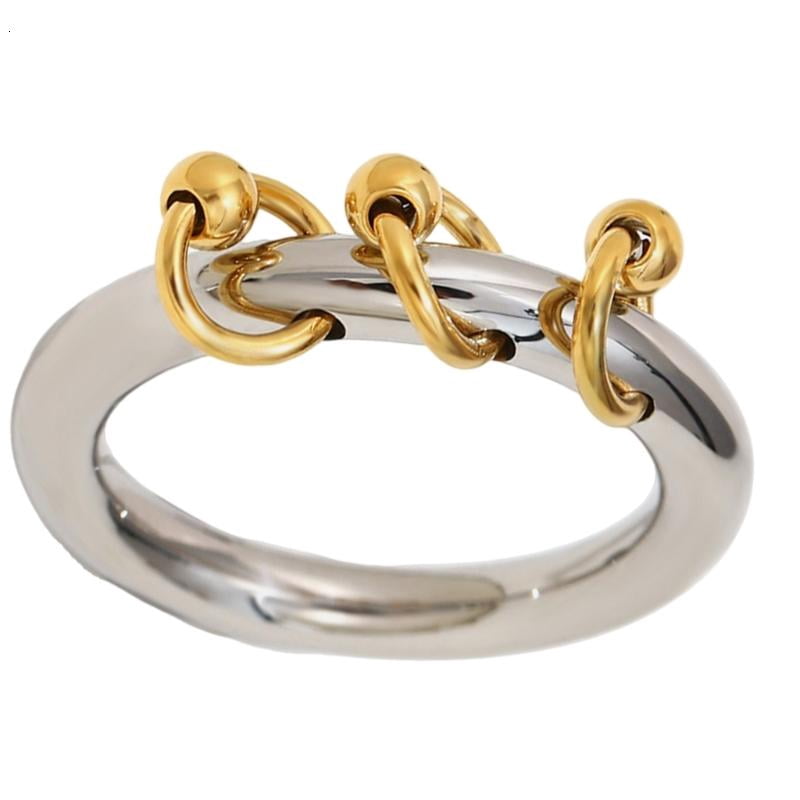 ANXPTIME Contemporary Double Color Stainless Steel Statement Ring ...
