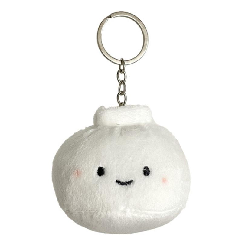 ANXPTIME Creative Steamed Bun Plush Keychain Smiling Face Happy Food ...