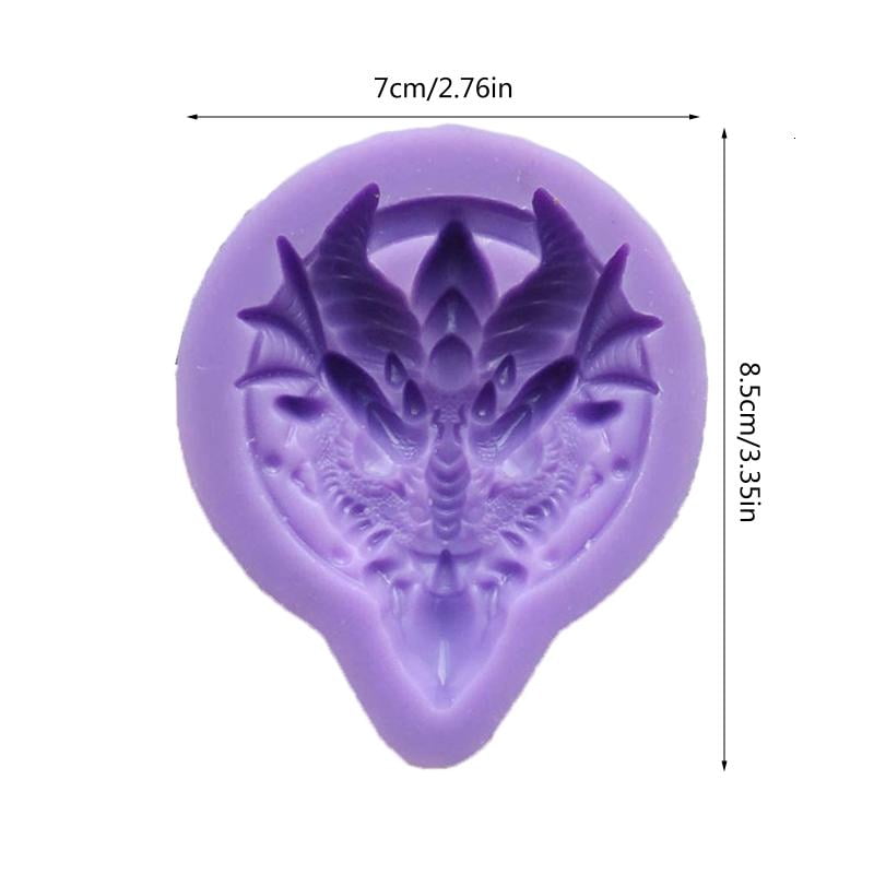 ANXPTIME DIY Shiny Glossy Dragon Head Keychain Mold Mould Resin Epoxy ...