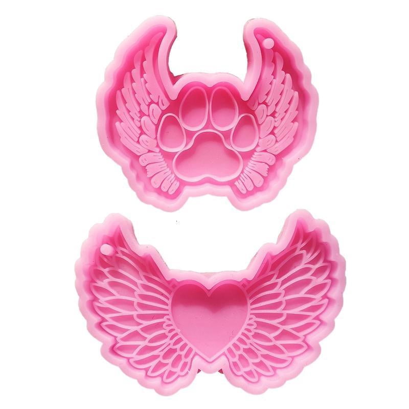 ANXPTIME DIY Shiny Glossy Love Angel Wing Keychain Mould Resin Epoxy ...