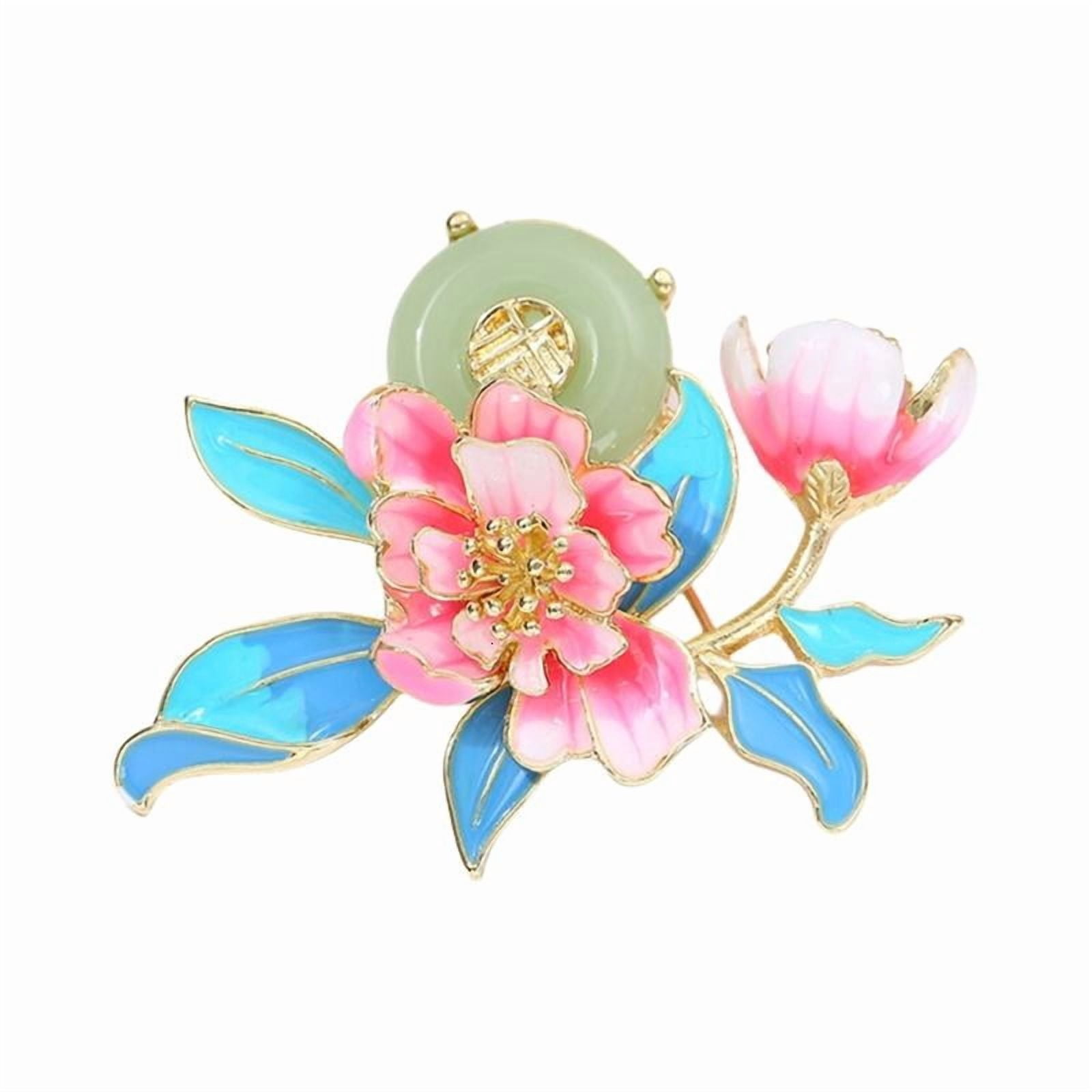 ANXPTIME Delicate Enamel Flower Pin Accessory for Women’s Chic Dress ...