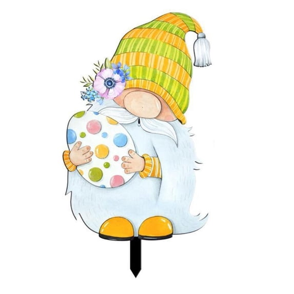 ANXPTIME Easter Gnome Yard Signs Yard Stakes Water Proof Spring Party ...