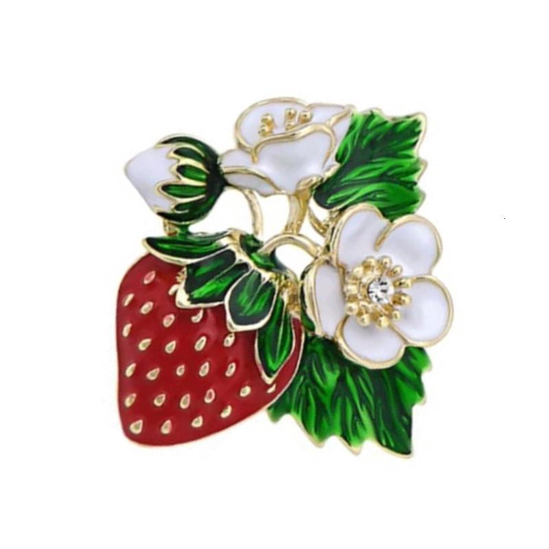 ANXPTIME Enamel Strawberry Brooch Scarf Buckle Handmade Clothing DIY ...