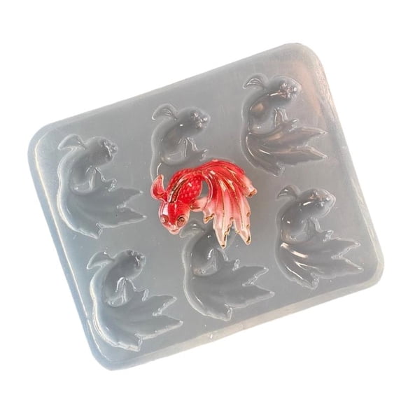 ANXPTIME Flexible Silicone Goldfish Resin Mold For DIY Keychains Mini ...
