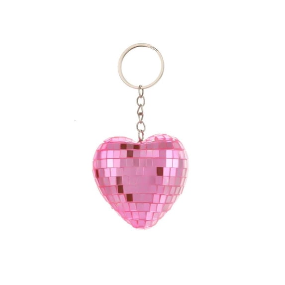 ANXPTIME Glowing Heart Glass Ball Keychain Reflective Sphere Portable ...