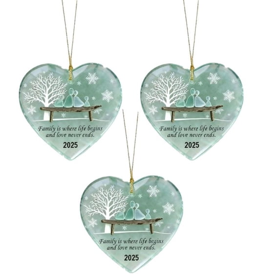 ANXPTIME Handcrafted Holiday Heart Decors Snowy Family Gathering ...