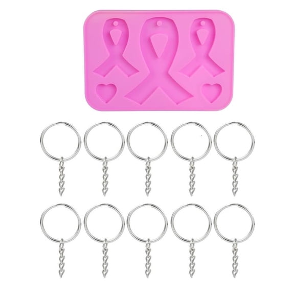 ANXPTIME Handmade AIDS Cancer Awareness Bow Keychains Resin Mold ...