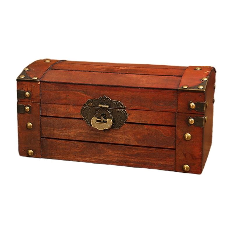 ANXPTIME Handmade Wooden Box with Lock Jewelry Boxes Retro Storage for ...