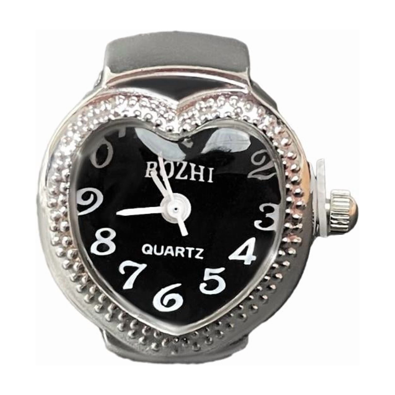 ANXPTIME Heart Shape Ring Watch for Women Men Analog Quartz Watch ...
