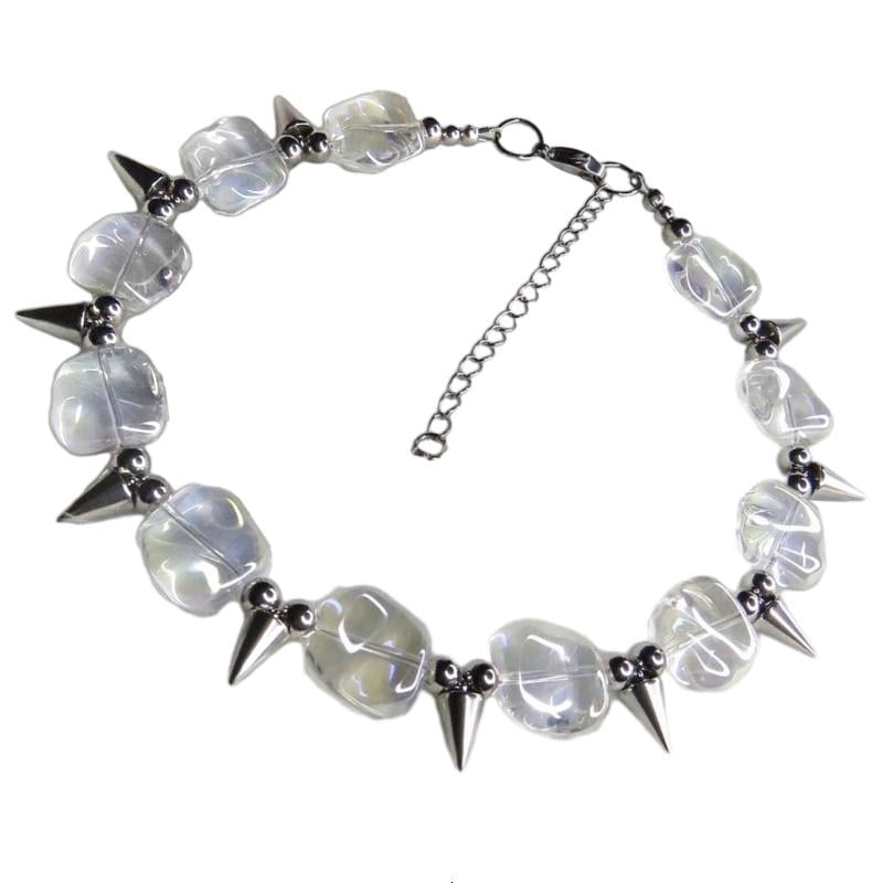 ANXPTIME Hiphop Punk Necklace Spike Rivet Pendant Collarbone Chain ...