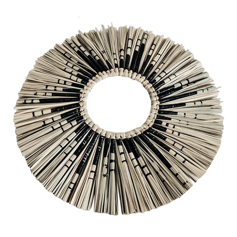 ANXPTIME Knit Macrame Sculpture Home Pendant Art Showpiece Mirror Wall ...