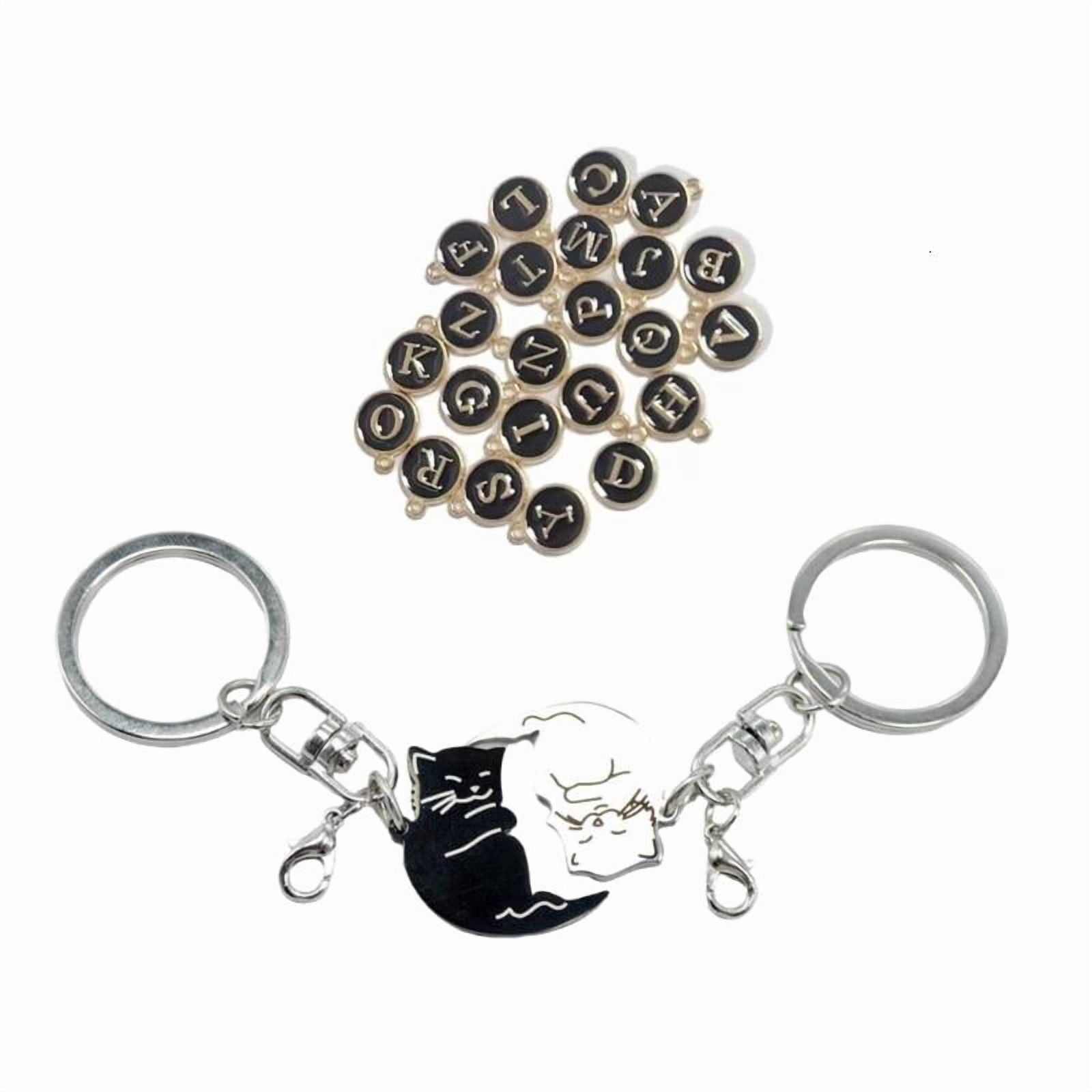 ANXPTIME Matching Cat Key Rings with Letters For Couples Anniversary ...
