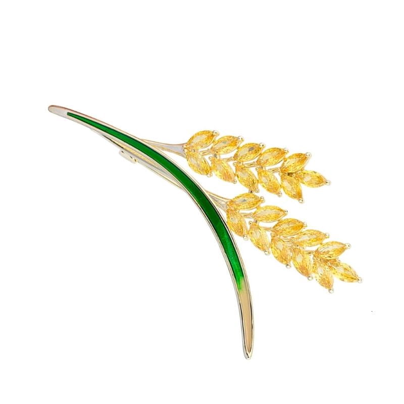 ANXPTIME Modern Crystal Brooches Jewelry Autumn Ear of Wheat Pins ...