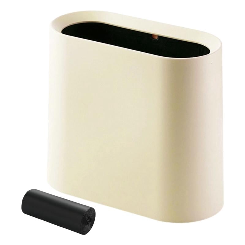 ANXPTIME Modern Plastic Trash Can for Slim Spaces No Lid Includes Waste ...