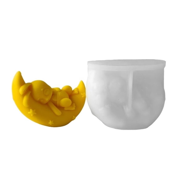 ANXPTIME Moon Rabbit Shape Creative Candle Molds Silicone Texture for ...