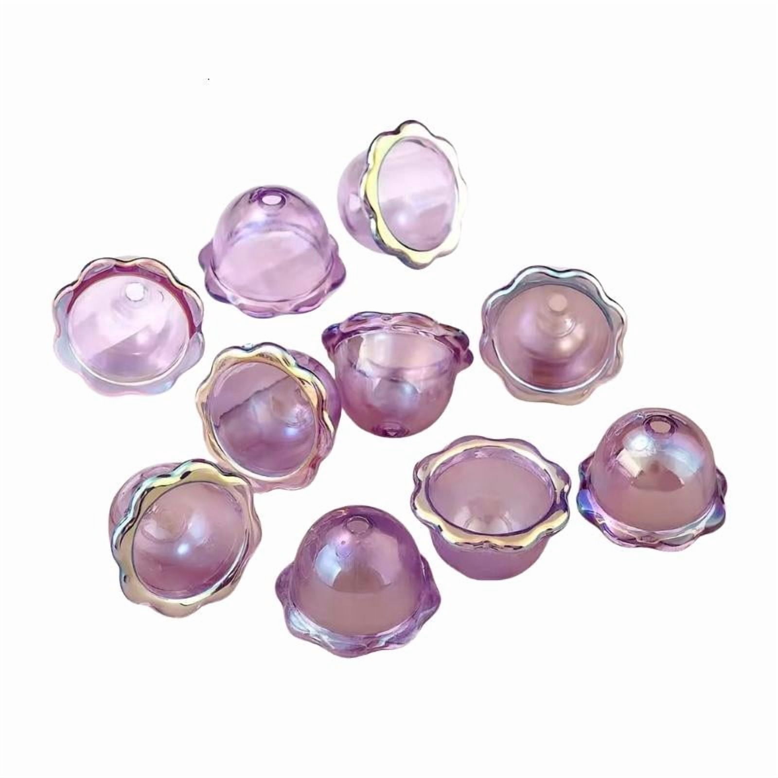 ANXPTIME Pack of 10 Colorful Acrylic Flower Charm for Crafting Earrings ...