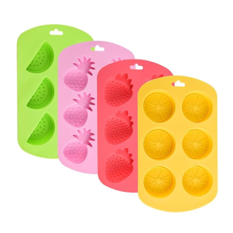 ANXPTIME Pack of 4 Silicone Fruit Shaped Molds for Home Baking Kitchen ...