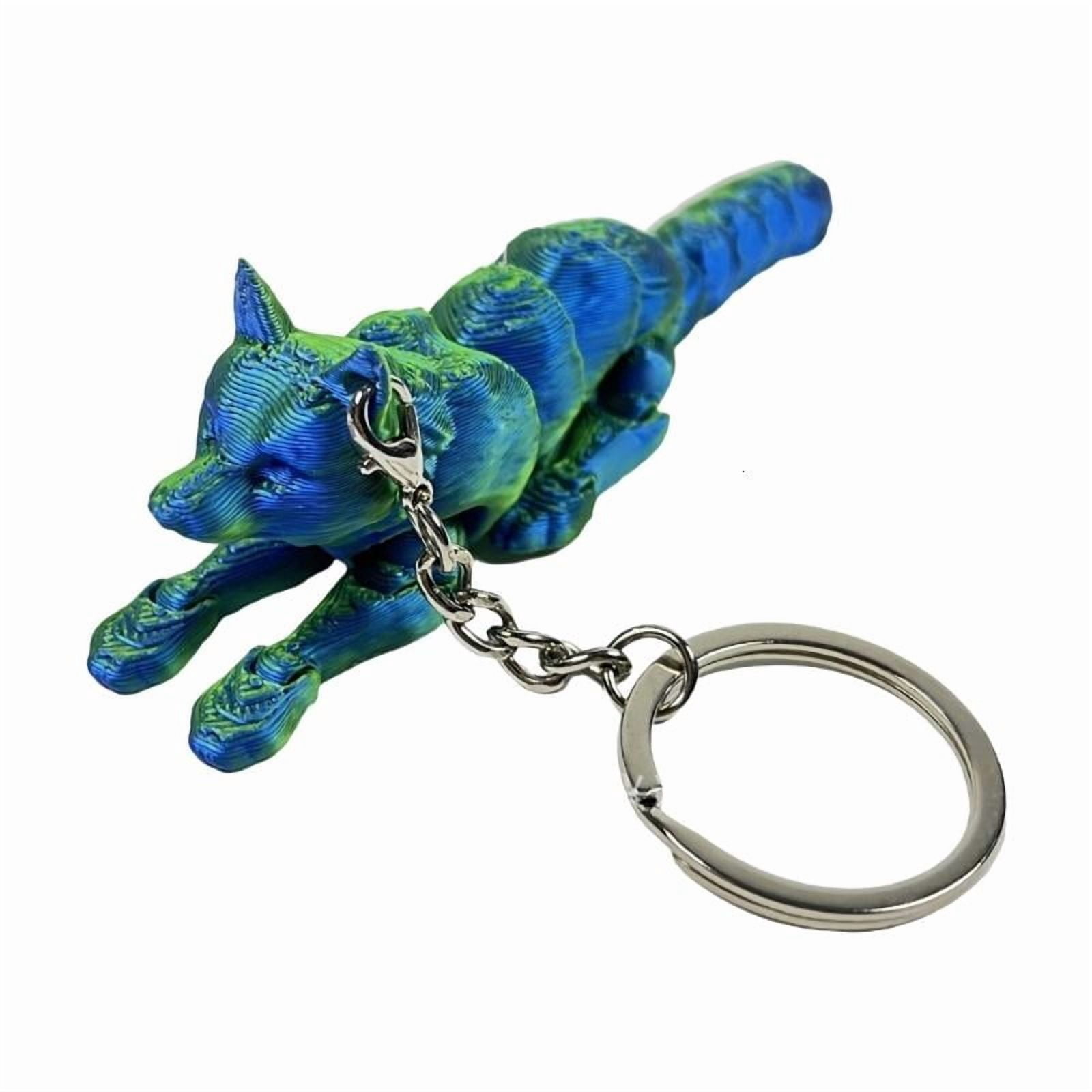 ANXPTIME Realistic 3D Printed Wolf Keychain With Movable Joints for ...