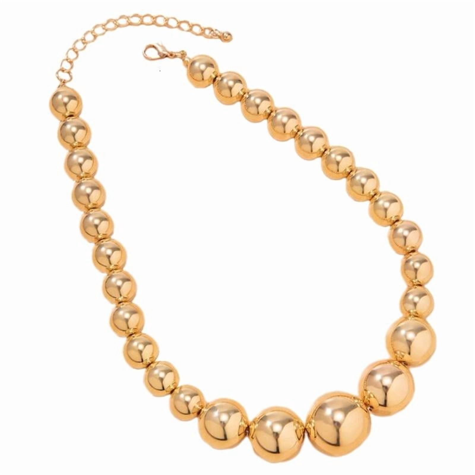 ANXPTIME Retro Adjustable Choker Necklace Beads Chain Neckchains Gothic ...