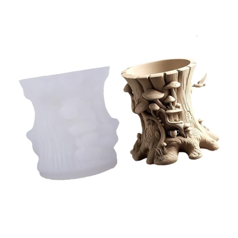 ANXPTIME Reusable Tree Stump Flowerpot Silicone Mold Jewelry Holder ...
