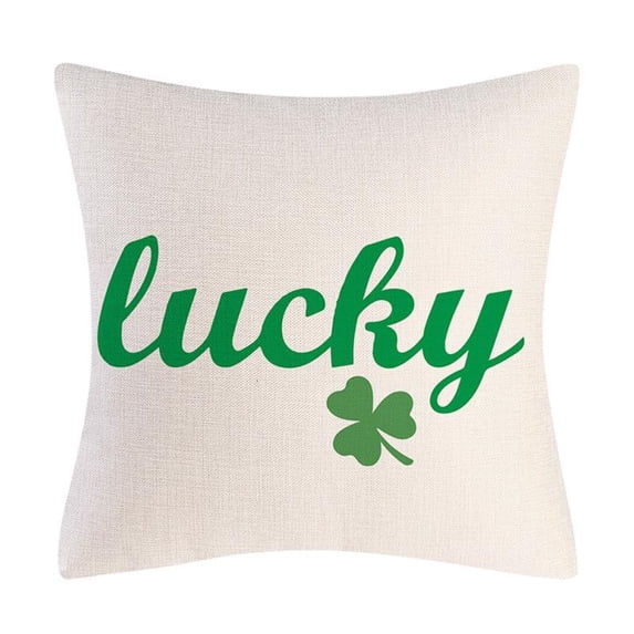 ANXPTIME Saint Patricks Day Pillow Cover Square Linen Pillowcase Clover ...