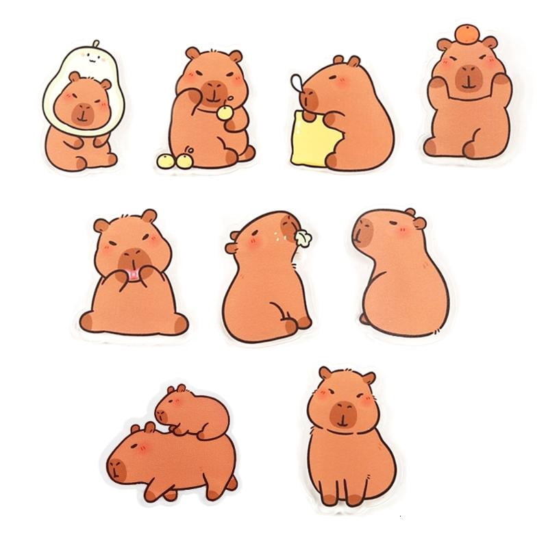ANXPTIME Set of 9 Capybara Acrylic Pins Cartoon Badge Lightweight Bag ...