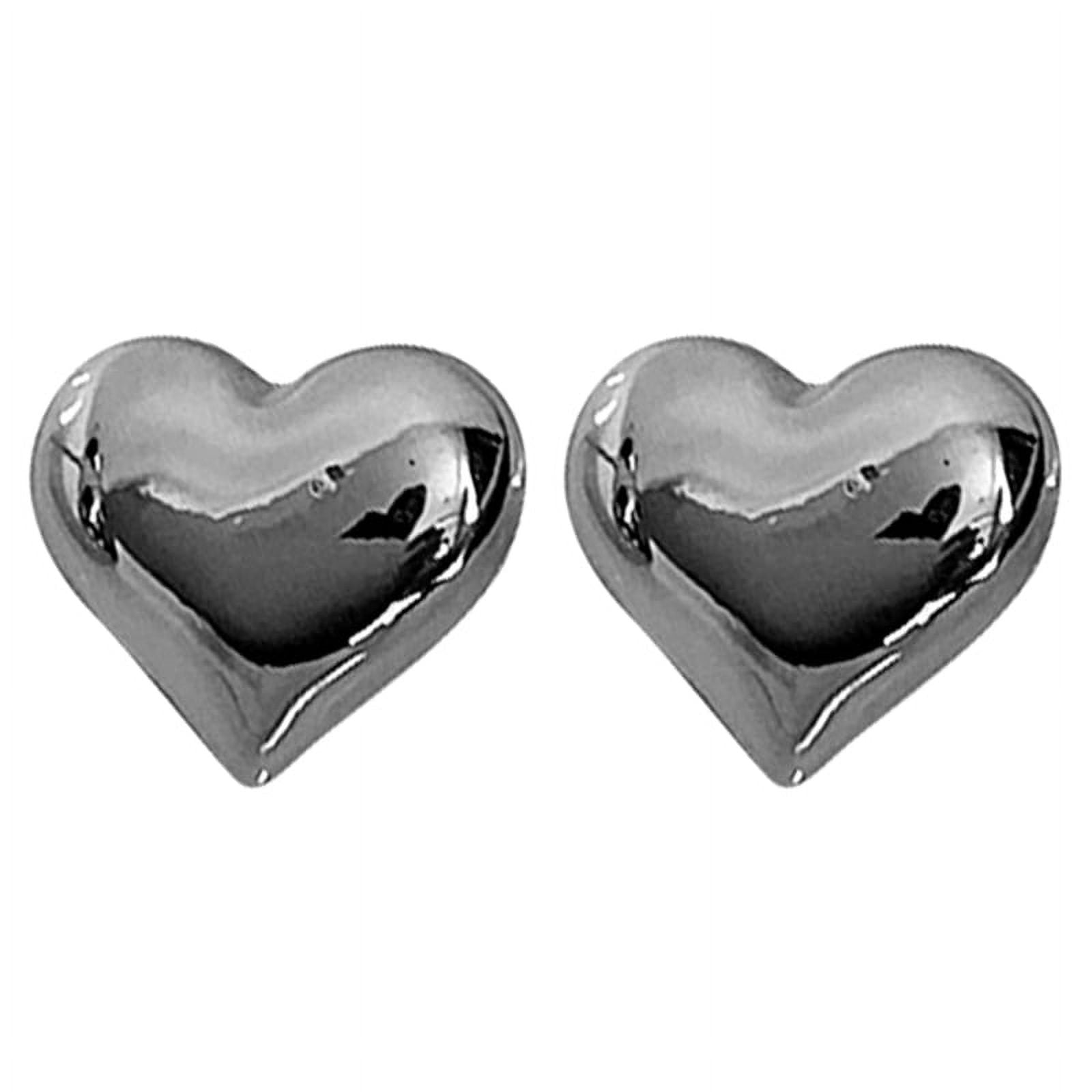 ANXPTIME Simple Heart Shape Stud Earrings Punk Heart Stud Earrings ...