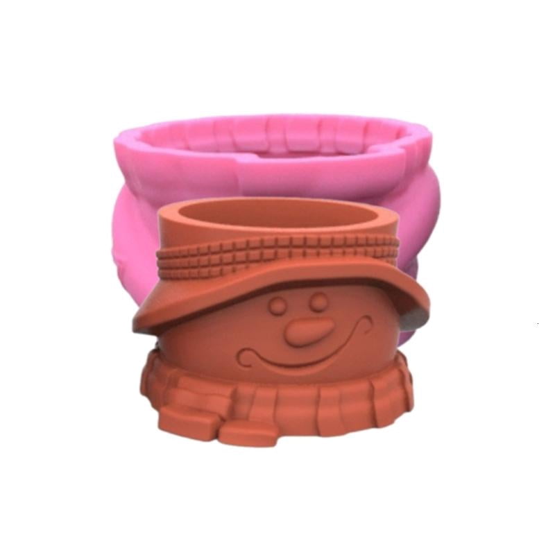 ANXPTIME Snowman Doll Pen Holder Flower Pot Silicone Molds DIY ...