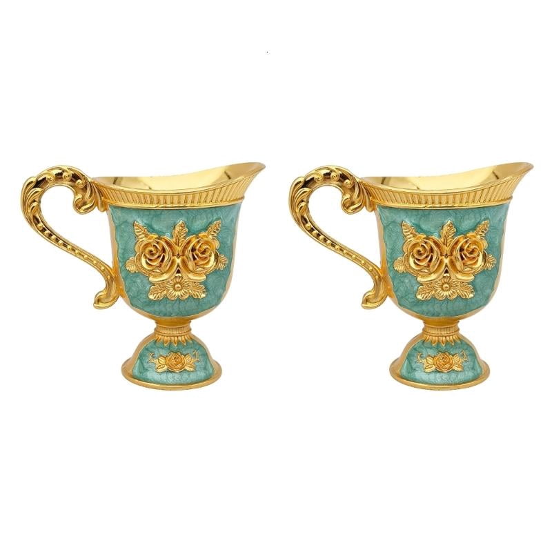 ANXPTIME Sophisticated Silver Tone Decorative Mugs Great For Gift Give ...