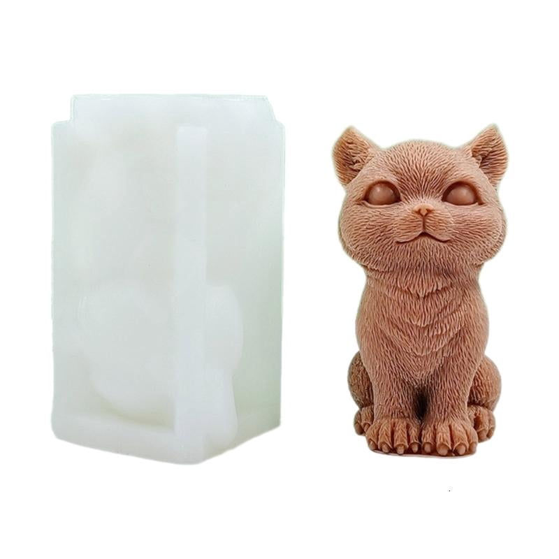 ANXPTIME Statue Moulds Crafts Mold Silicone Candle Moulds Cute Cat ...