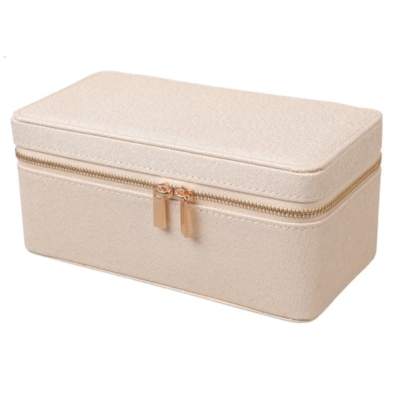 ANXPTIME Stylish Lockable Jewellery Box 2 Tiers with PU Necklace and ...