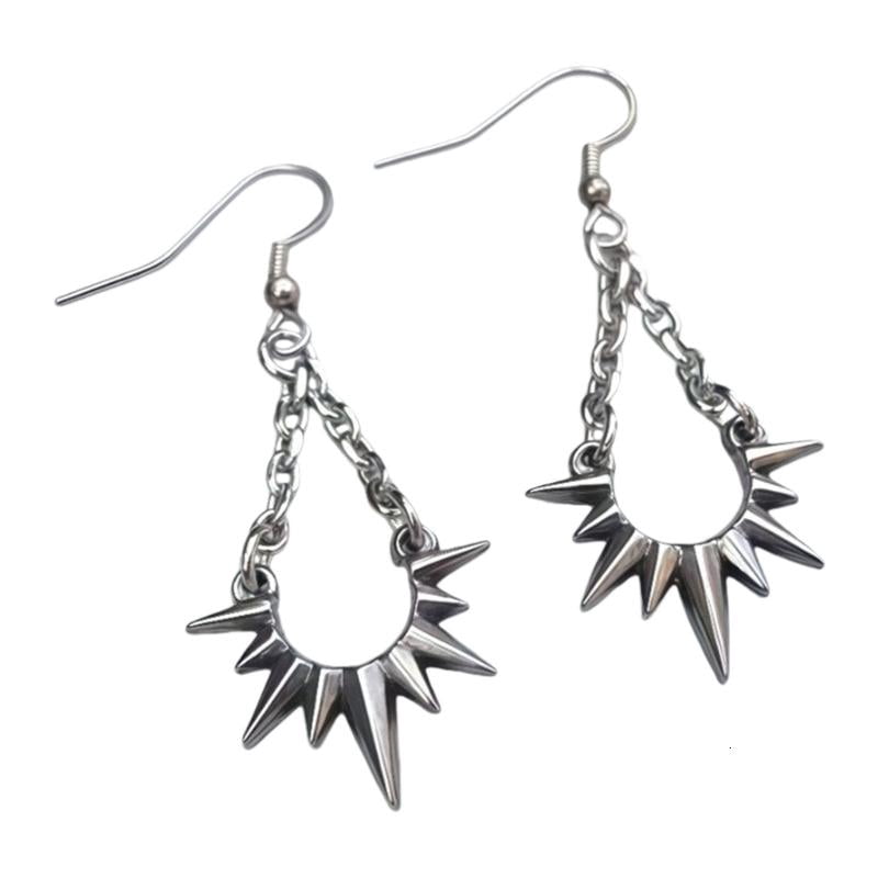 ANXPTIME Vintage Punk Thorn Earrings with Irregular Chain Fringe ...