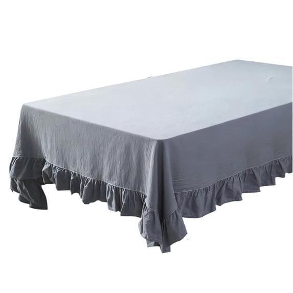 ANXPTIME Washable Cotton Table Cover Decorative Ruffled Edge Tablecloth ...