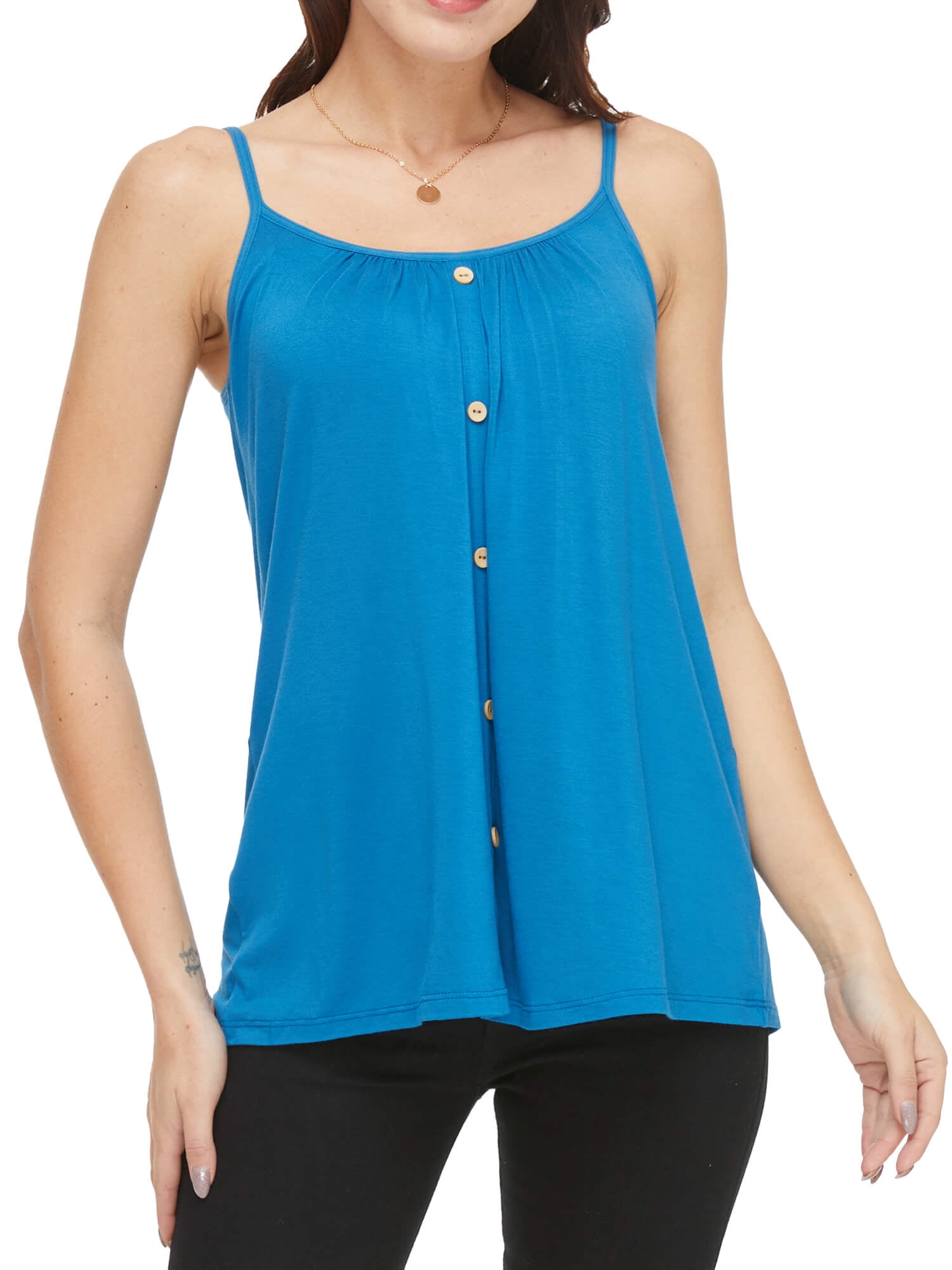 ANYFIT WEAR Women's Loose Cami with Built in Bra Casual Flowy Swing ...