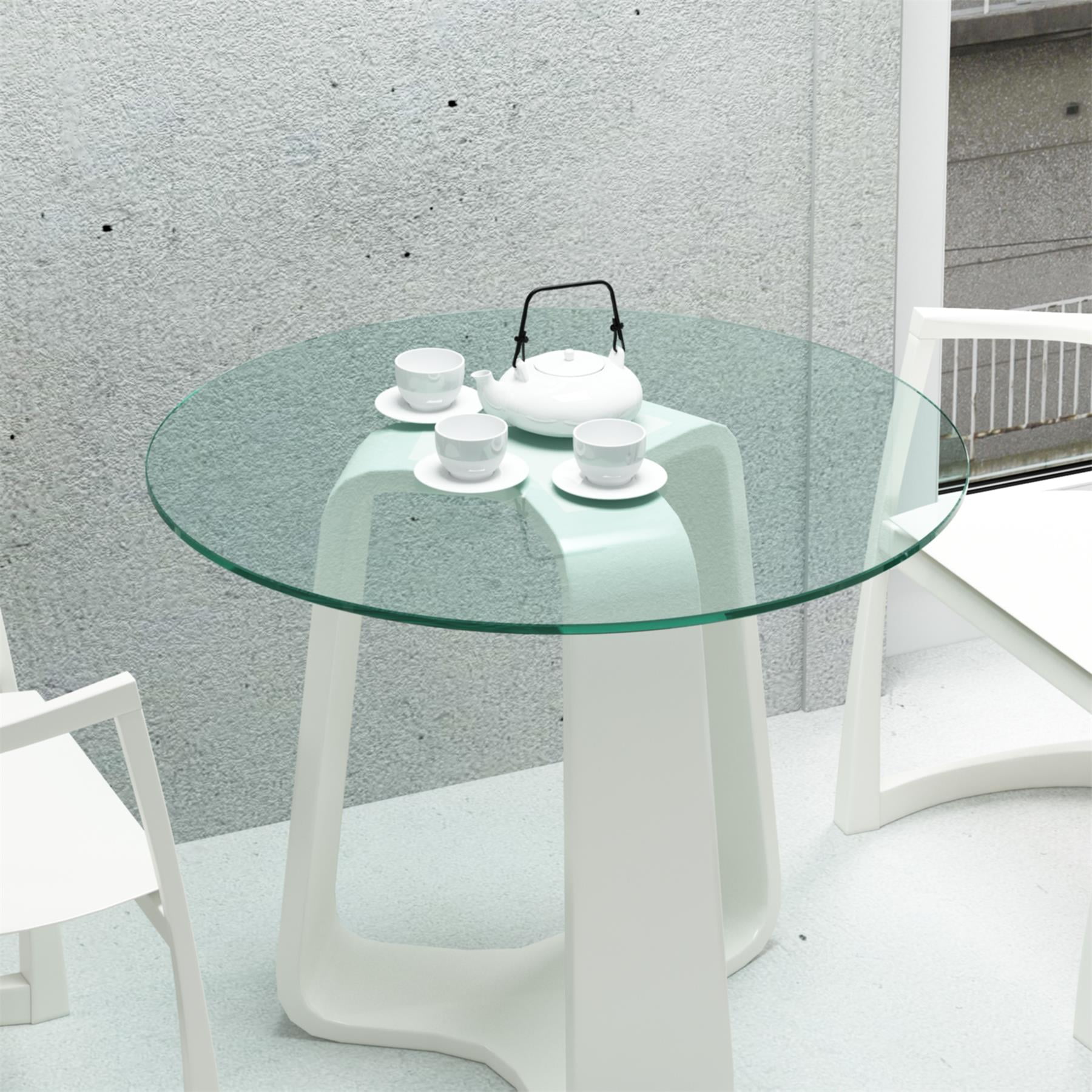 ANYHI 30 Inch Acrylic Glass Table Top Transparent 1 4 Bevel Dining Table Pads Coffee Table Cover Round 30 Diameter Glass Cut to Size Flat