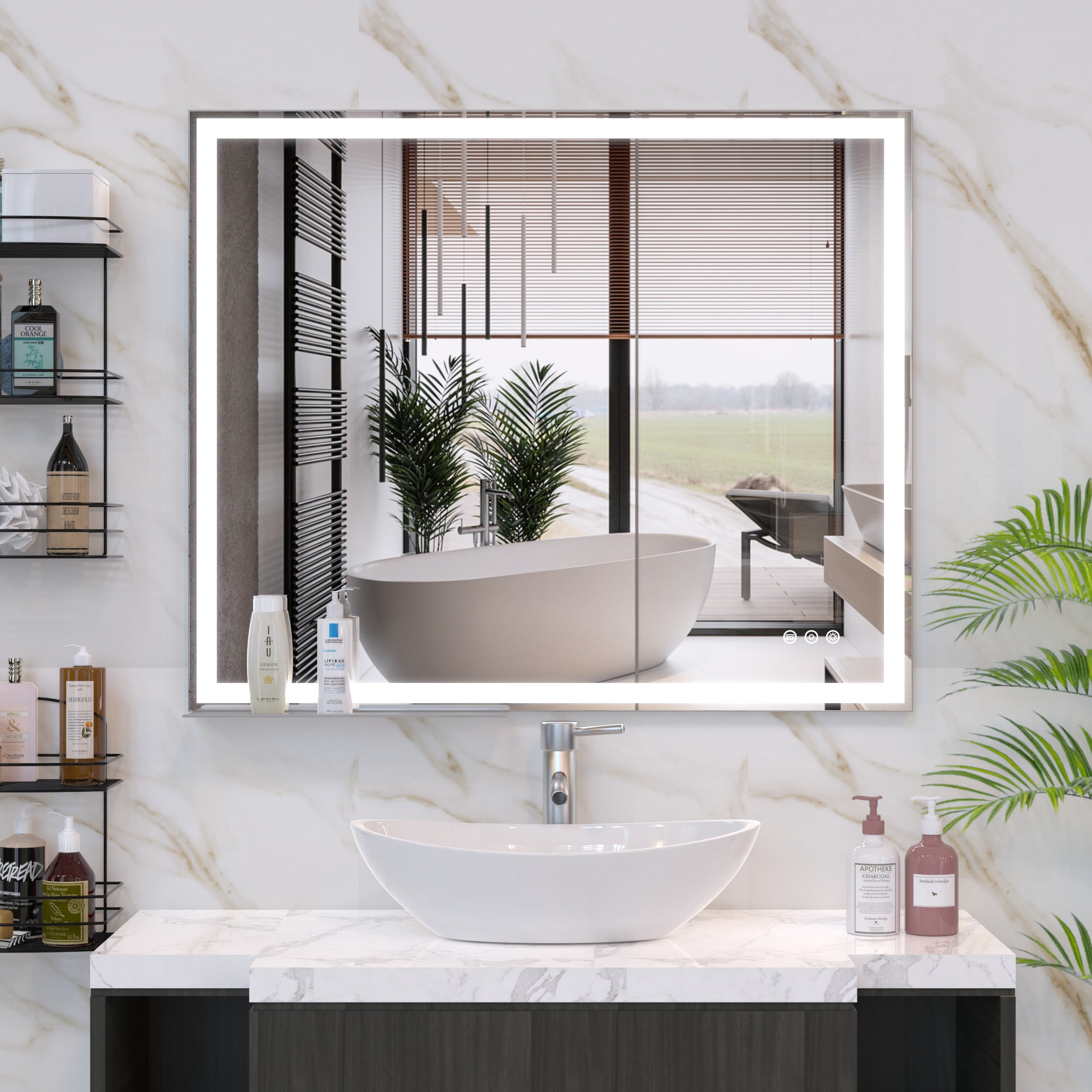 ANYHI 30x36 inch LED Bathroom Vanity Mirror Wall Mounted Adjustable ...