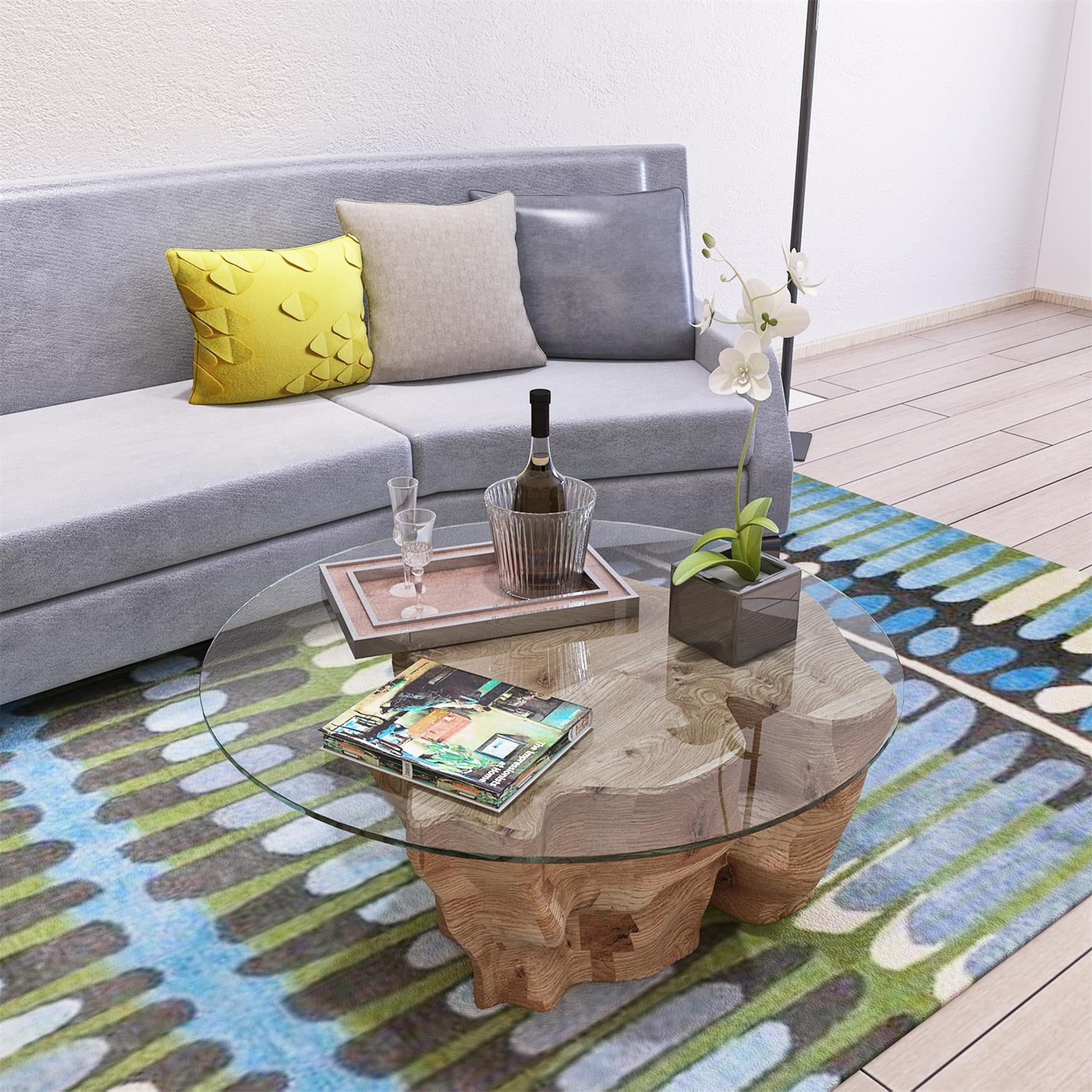 ANYHI 36 Inch Acrylic Glass Table Top | Transparent 1/4" Bevel Dining ...