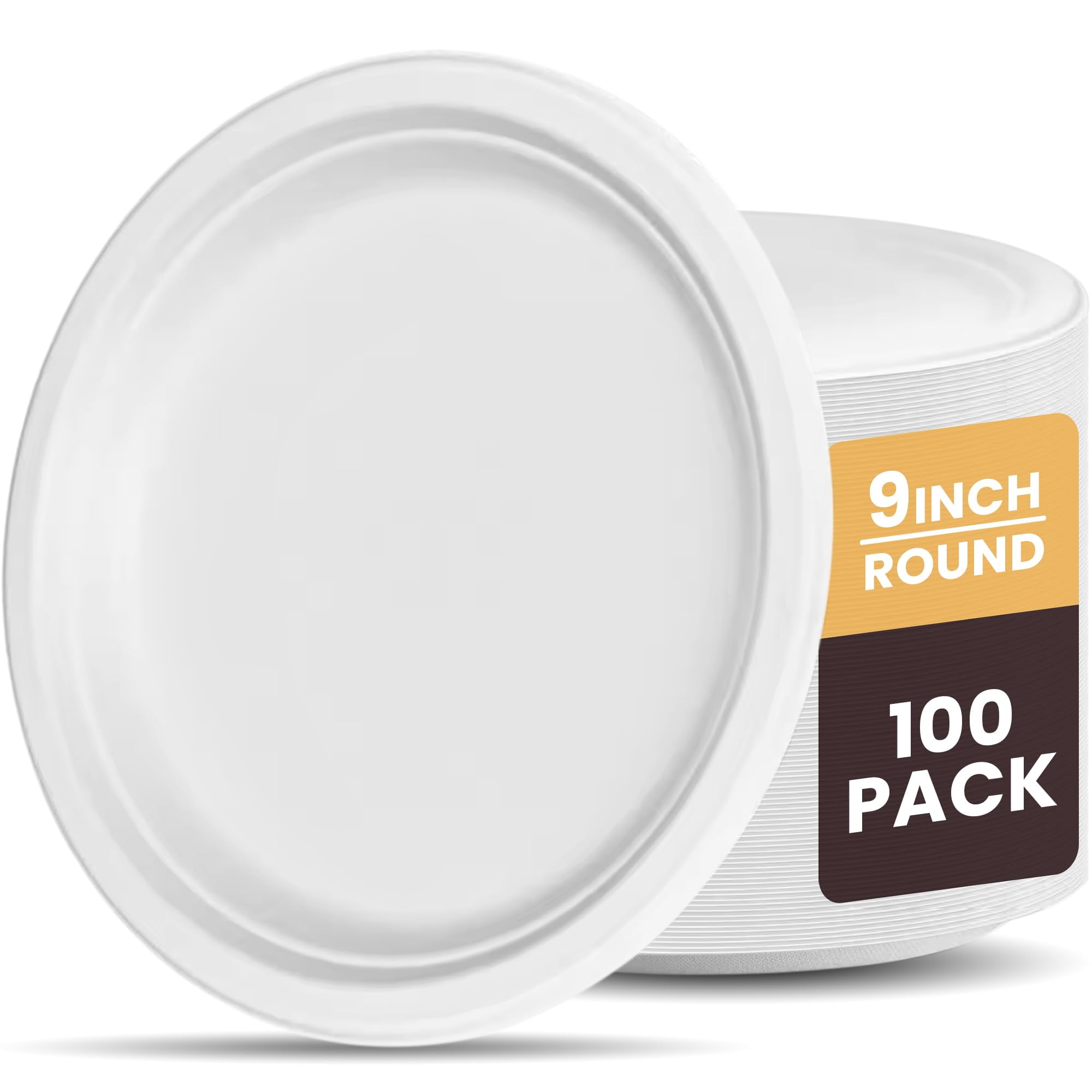 ANYSAFE Eco-Friendly Disposable Bagasse Plate [100-Pack] AFN1100 ...