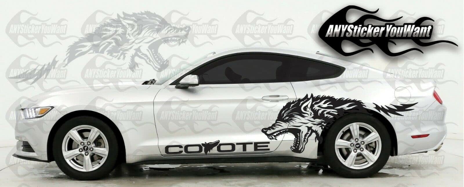 ANYStickerYouWant - Angry Coyote Side Graphic Vinyl Decal FITS on and ...