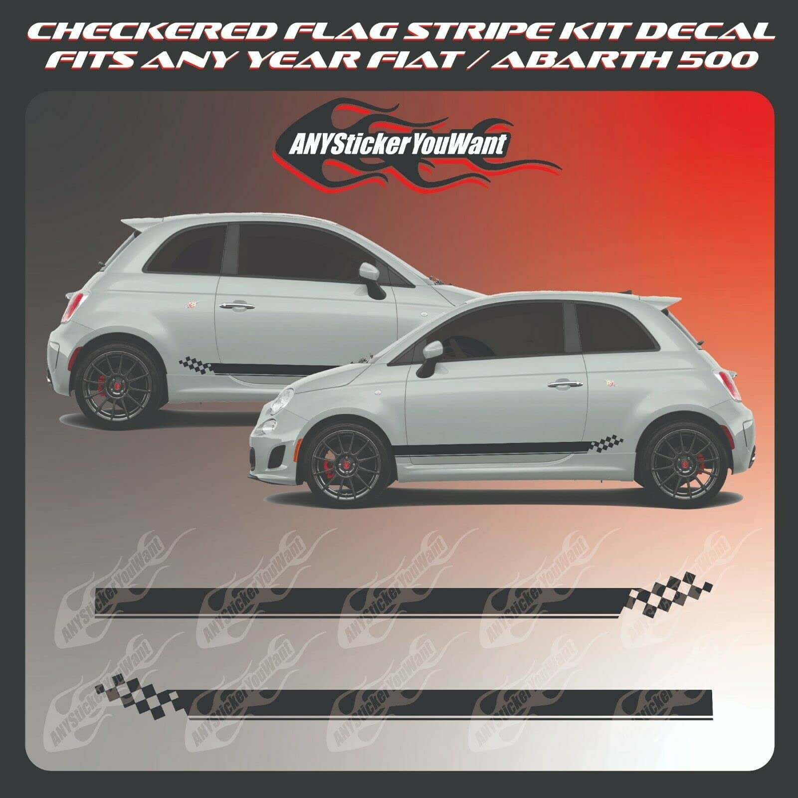 ANYStickerYouWant - Checkered Flag Vinyl Graphic Decal Stripe Kit fits ...