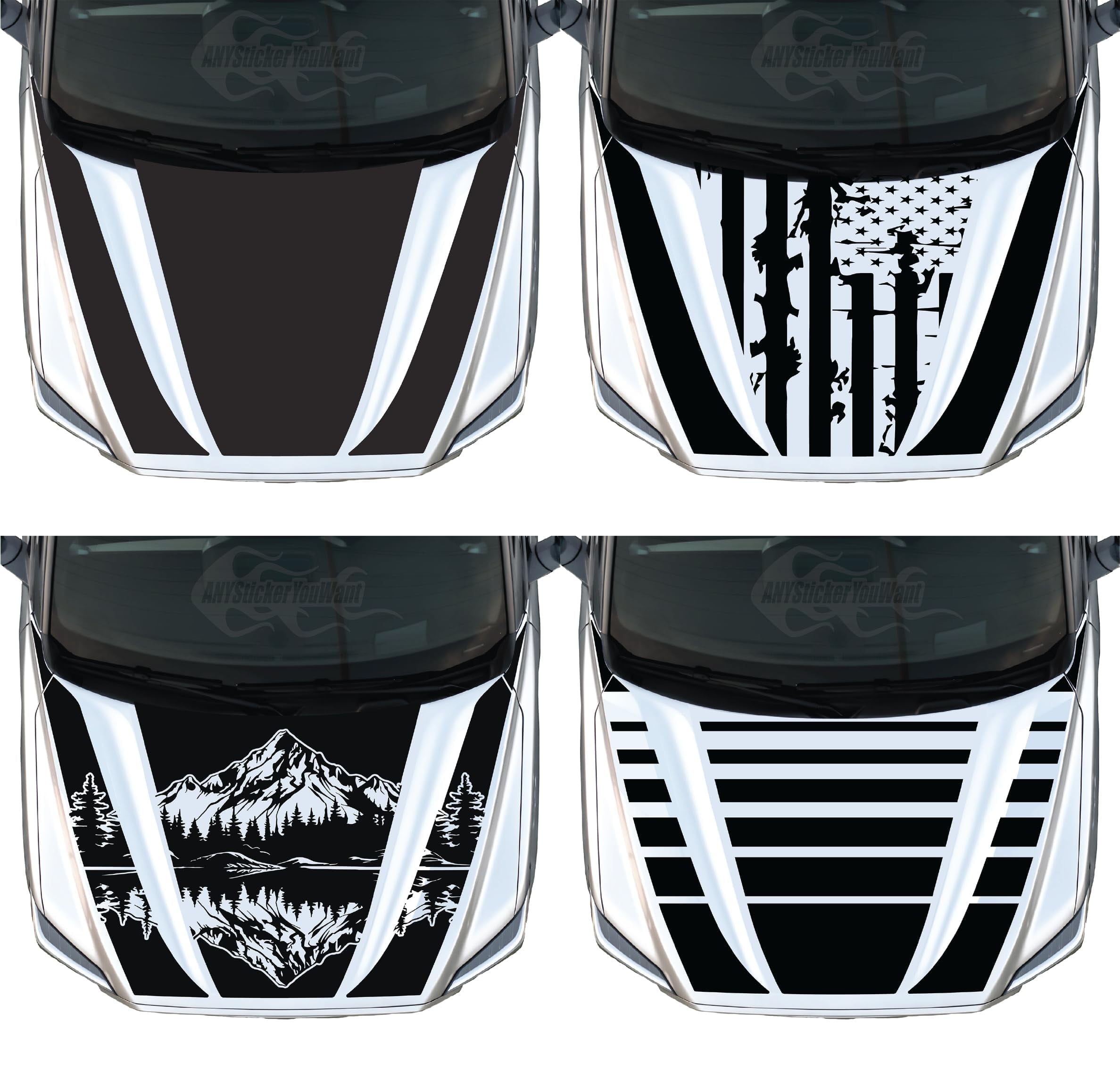ANYStickerYouWant - Full Black Out Vinyl Hood Decal Sticker Fits On ...