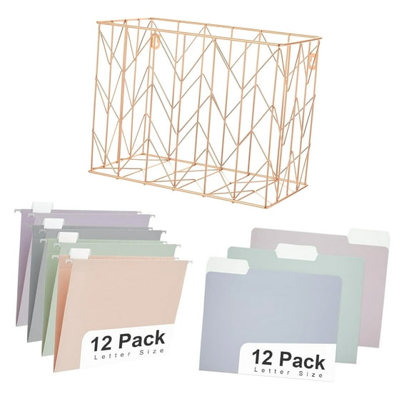ANYWAY.GO 1 Pack Rose Hanging File Folder Organizer, 12 Pack Colored ...