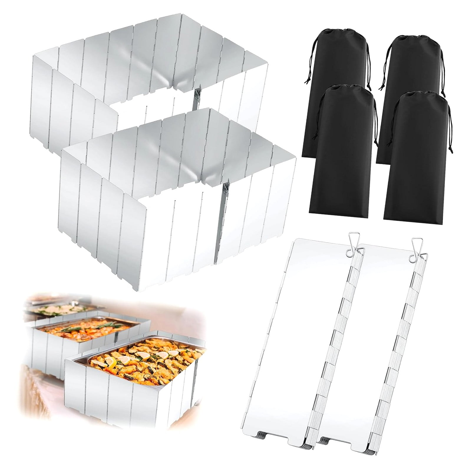 ANYWAY.GO 1 Pcs 20 Plate Chafing Dish Wind Stove Camping 67 7.8'' Steel ...