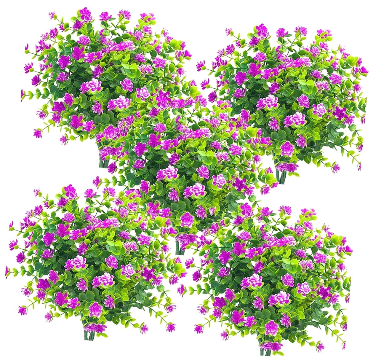 ANYWAY.GO 10 Bundles Artificial Fake , Faux Plastic UV Resistant Shrubs ...